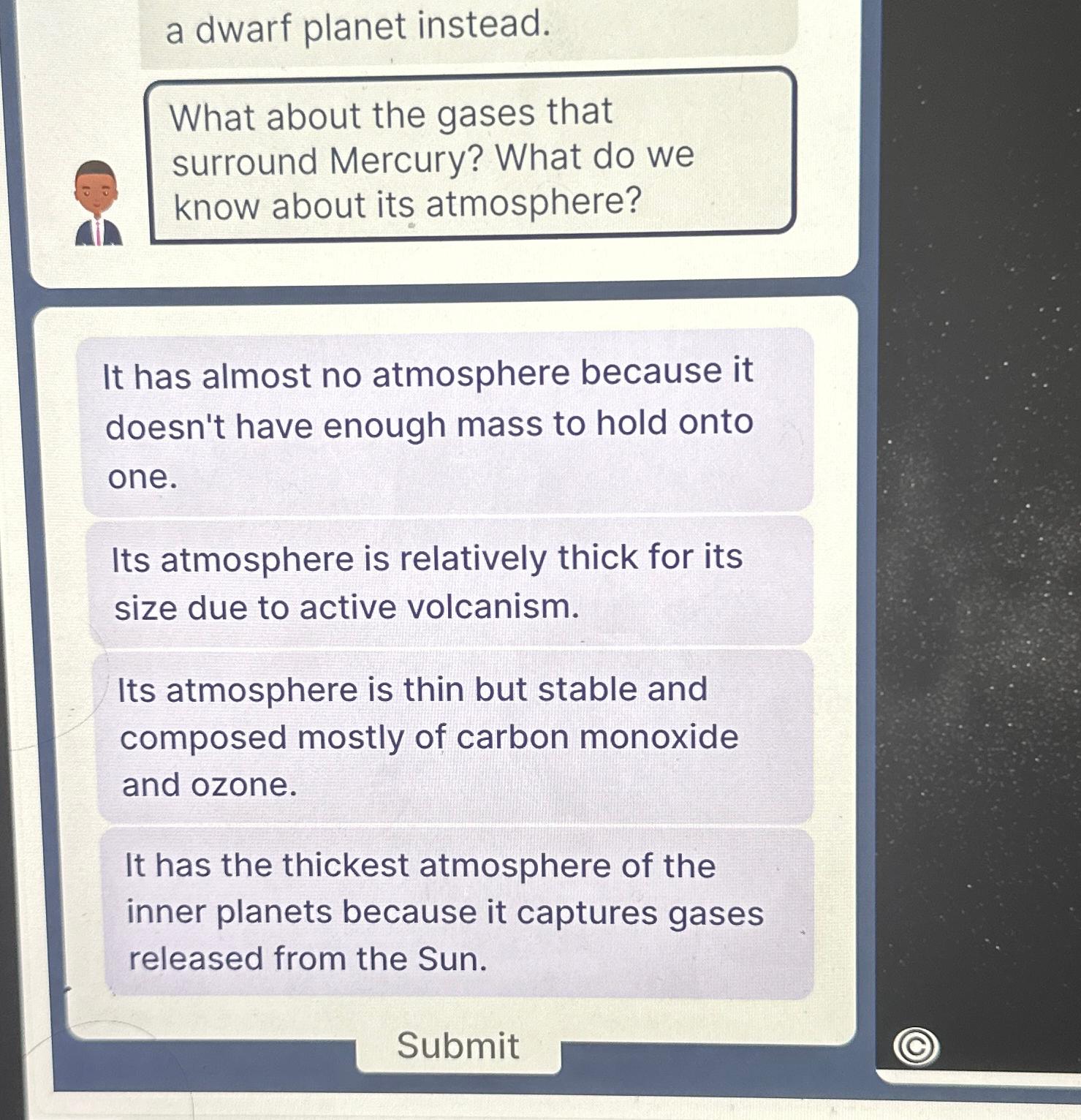 Solved a dwarf planet instead.What about the gases that | Chegg.com