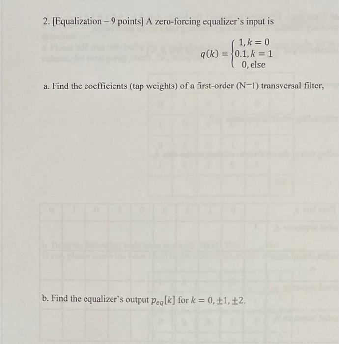 Solved 2. [Equalization - 9 points] A zero-forcing | Chegg.com