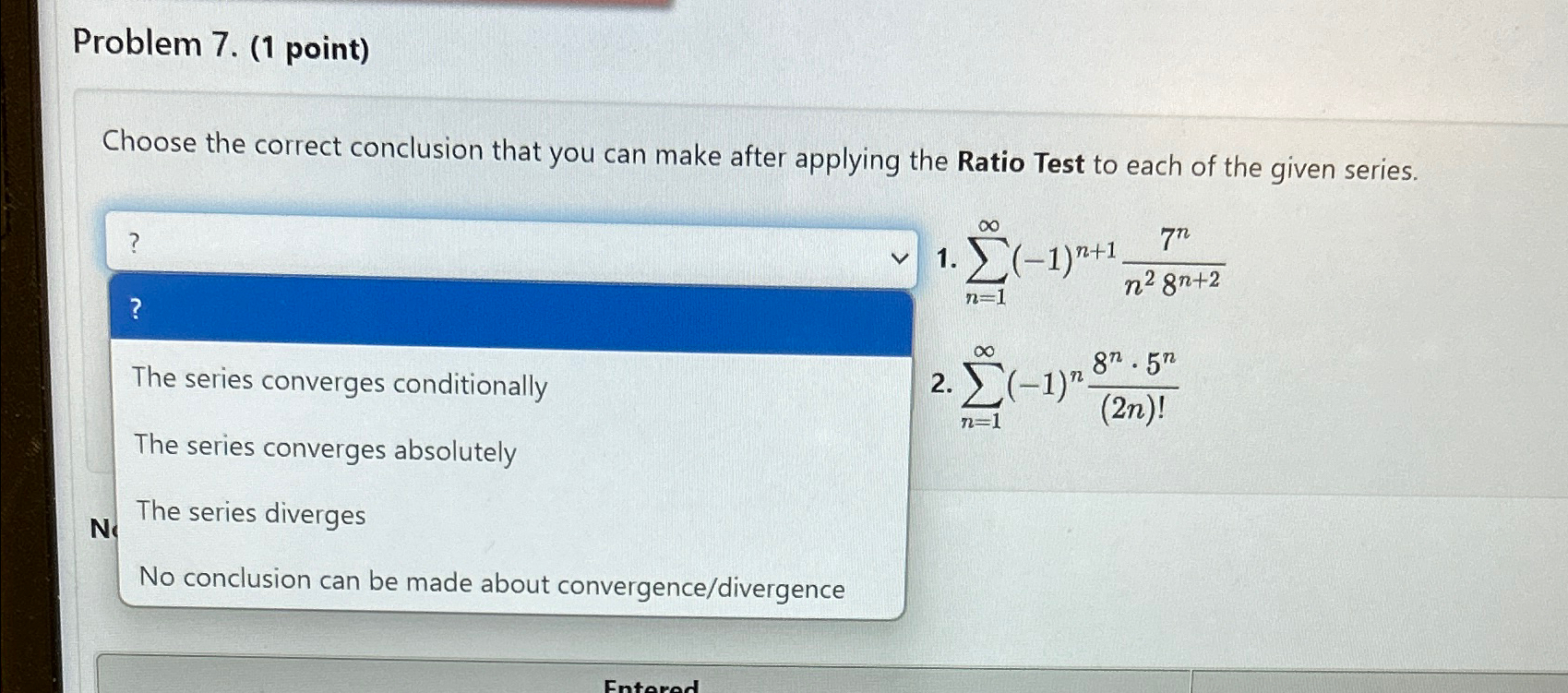 Solved Problem 7. (1 ﻿point)Choose the correct conclusion | Chegg.com