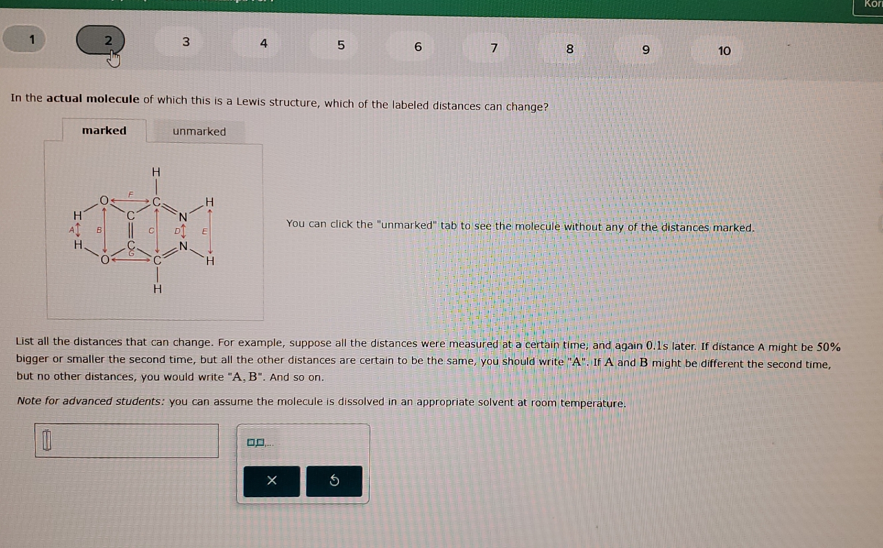 Solved 1345678910In the actual molecule of which this is a | Chegg.com