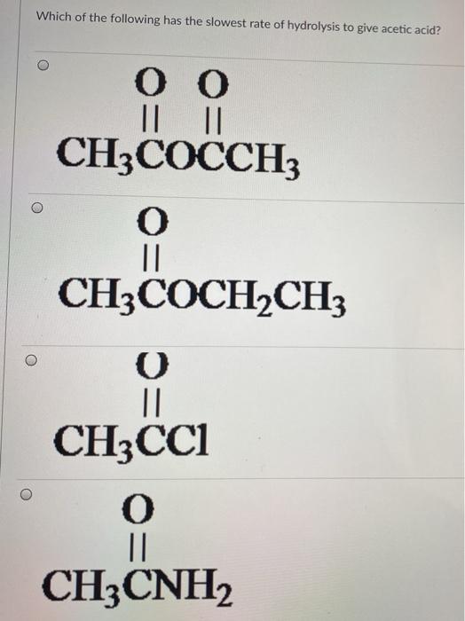 Solved Which of the following has the slowest rate of | Chegg.com