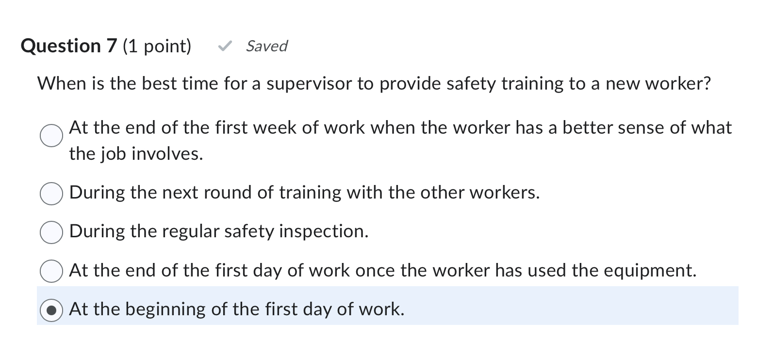 Solved Question 7 (1 ﻿point) ﻿SavedWhen is the best time | Chegg.com