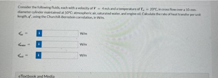 Solved Consider the following fluids, each with a velocity | Chegg.com