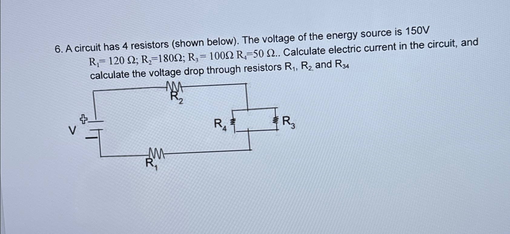 Solved A circuit has 4 ﻿resistors (shown below). ﻿The | Chegg.com