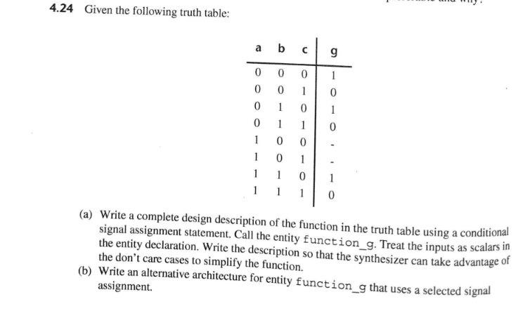 Solved 424 Given The Following Truth Table A Write A