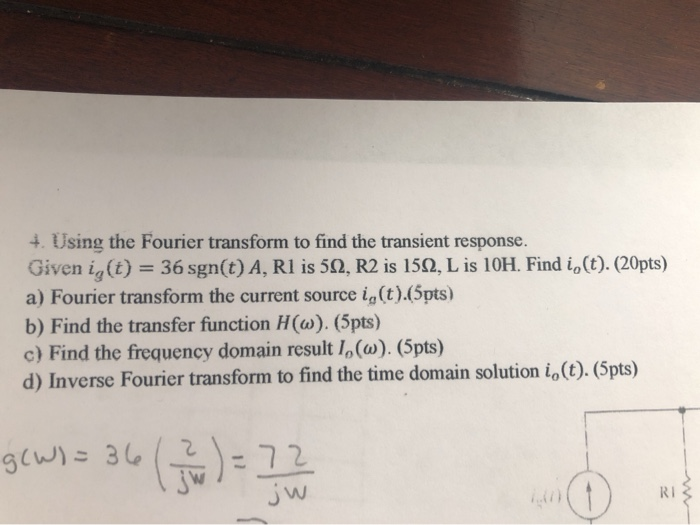 Solved 4. Using the Fourier transform to find the transient | Chegg.com