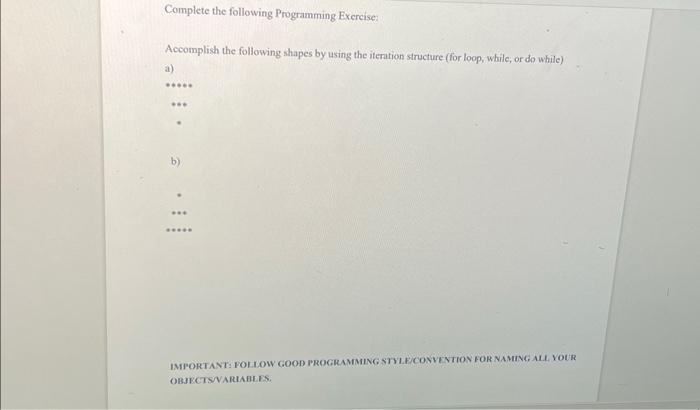 Solved Accomplish the following shapes by using the | Chegg.com