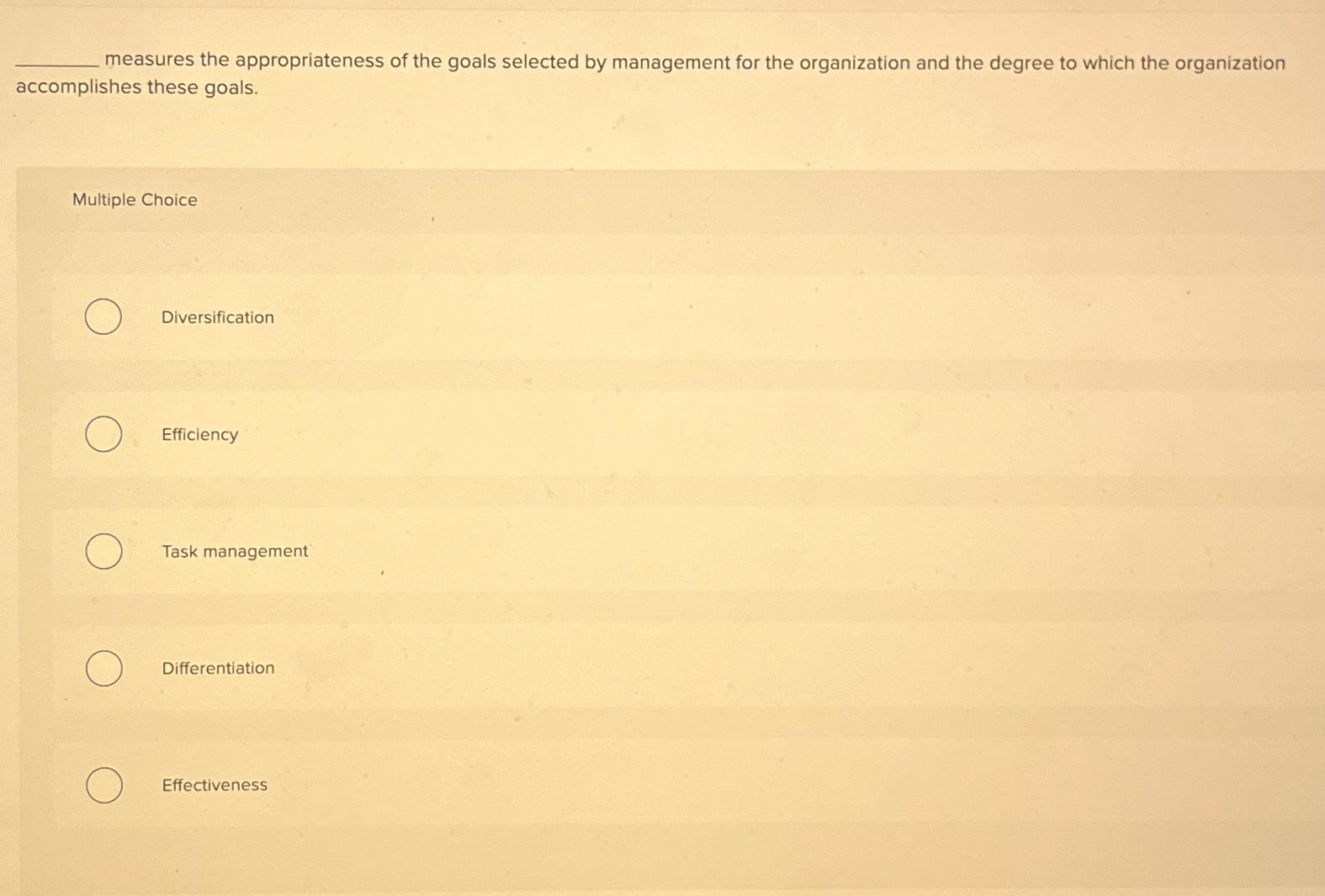 Solved measures the appropriateness of the goals selected by | Chegg.com