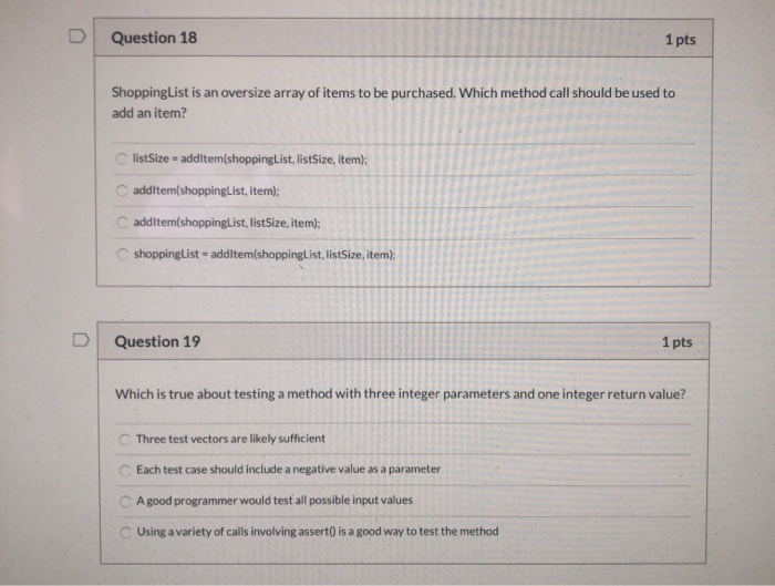 Solved Question 13 1 pts Which XXX/YYY declare an array | Chegg.com