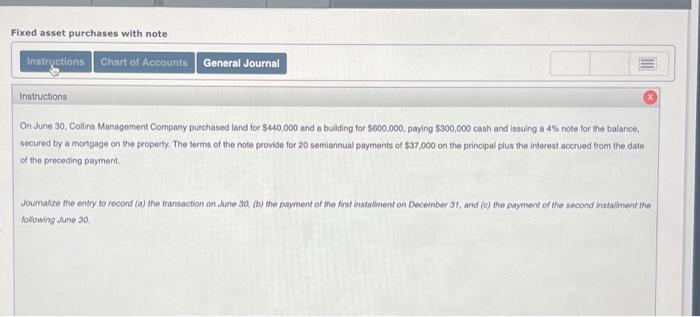 Solved On June 30, Collins Management Company purchased land | Chegg.com