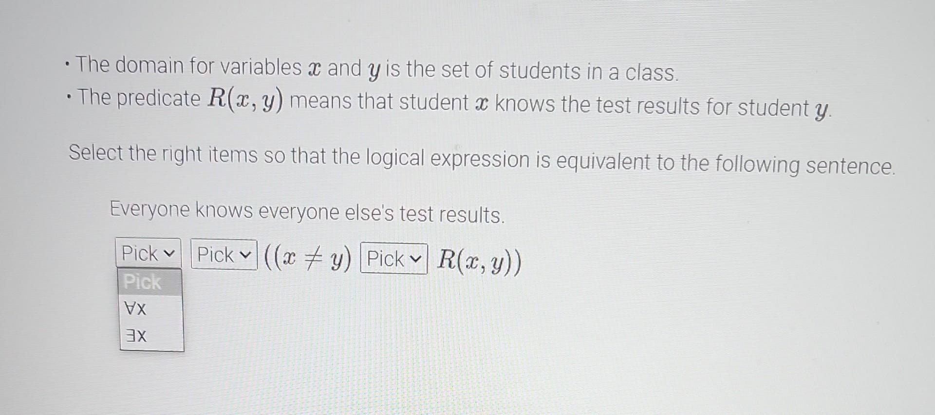 Solved - The domain for variables x and y is the set of | Chegg.com