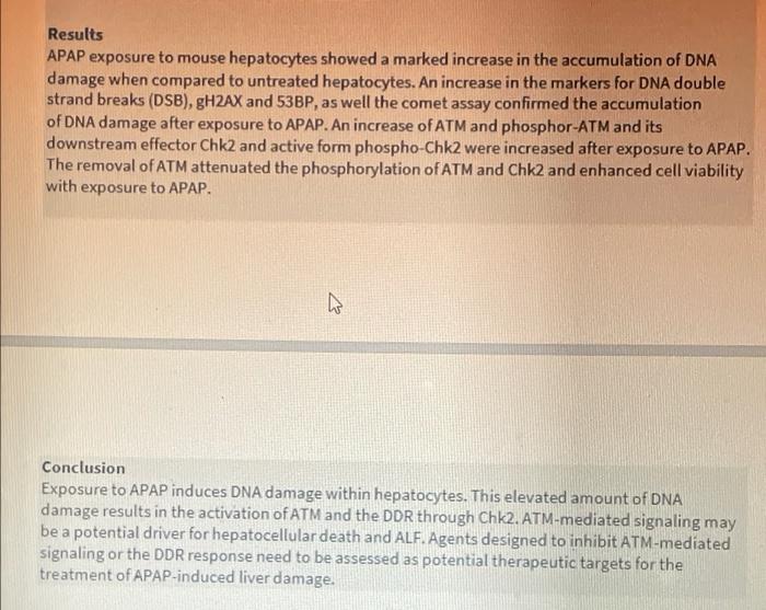 Solved Description Acetaminophen (APAP) is a common | Chegg.com