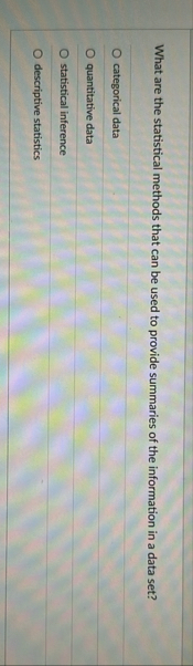 Solved What are the statistical methods that can be used to | Chegg.com