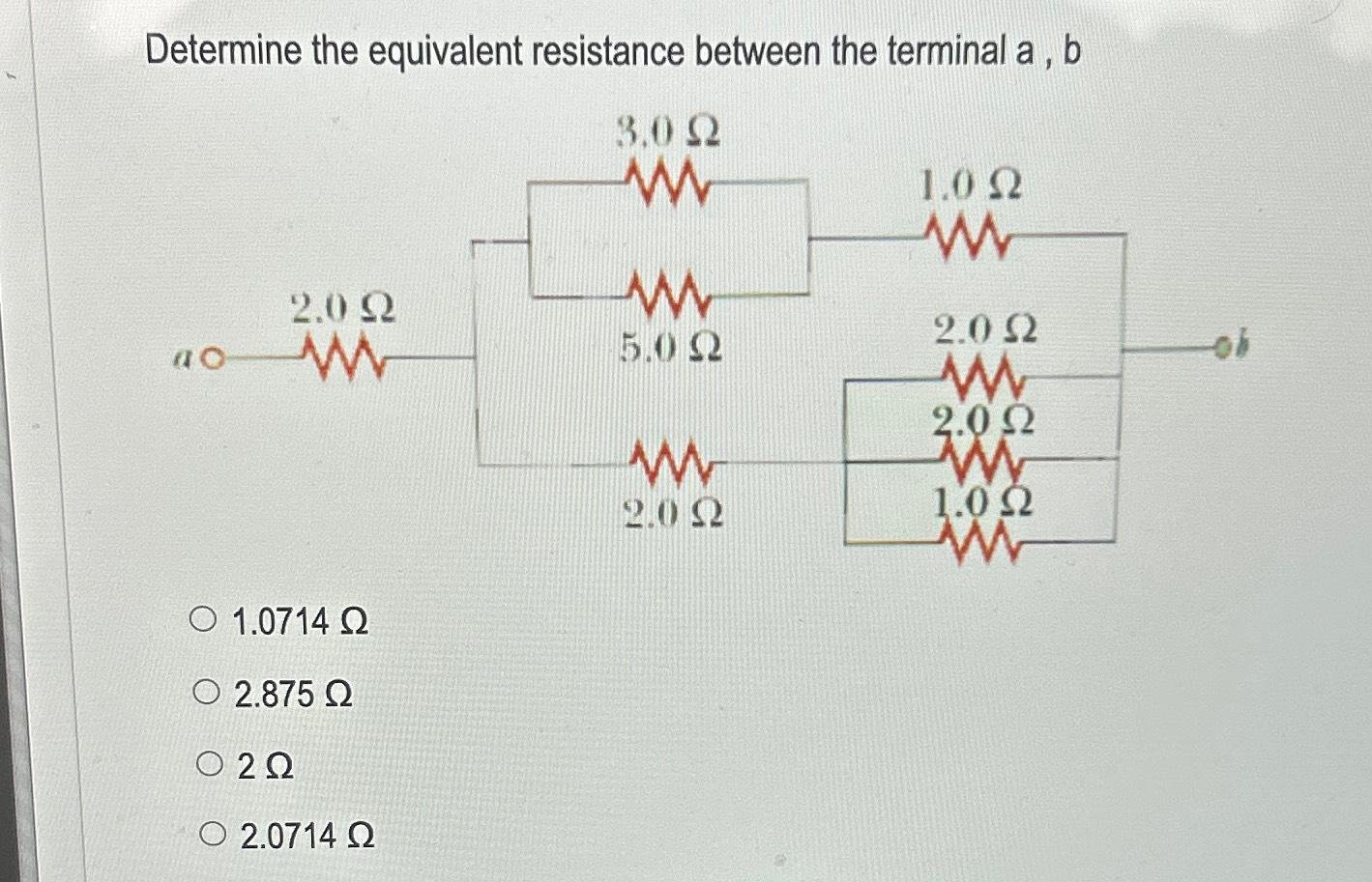 Solved Determine the equivalent resistance between the | Chegg.com
