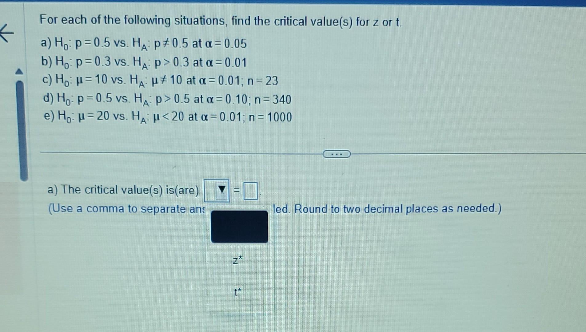 Solved For each of the following situations, find the | Chegg.com
