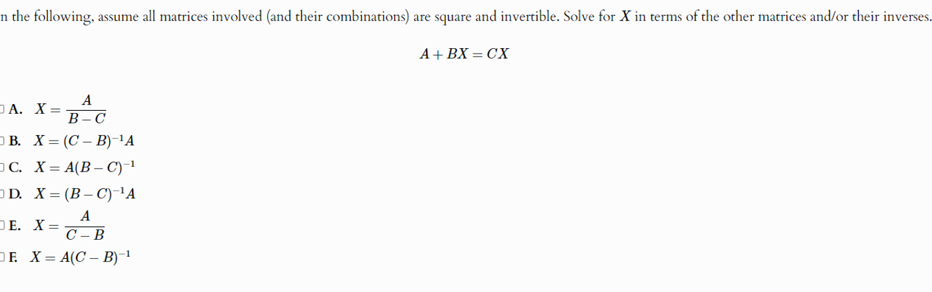 Solved in the following, assume all matrices involved (and | Chegg.com
