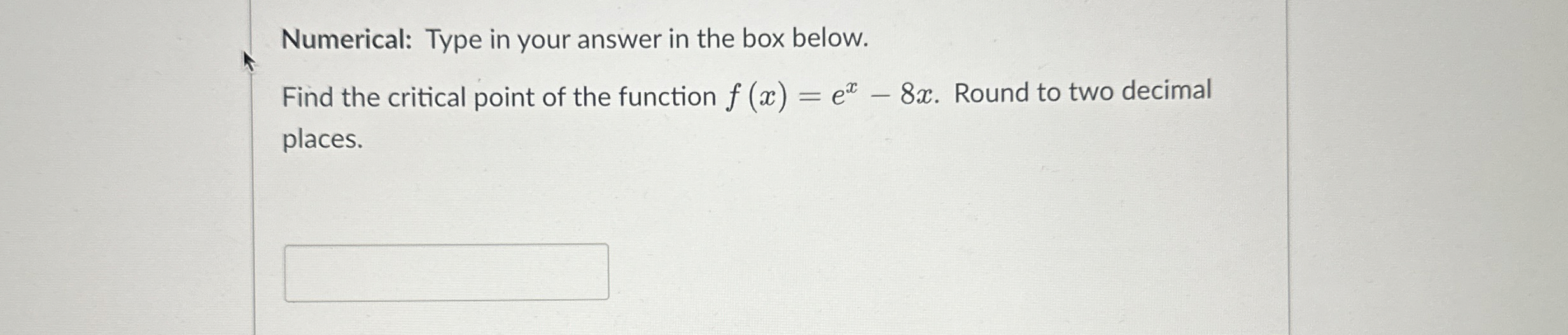 Solved Numerical: Type in your answer in the box below.Find | Chegg.com