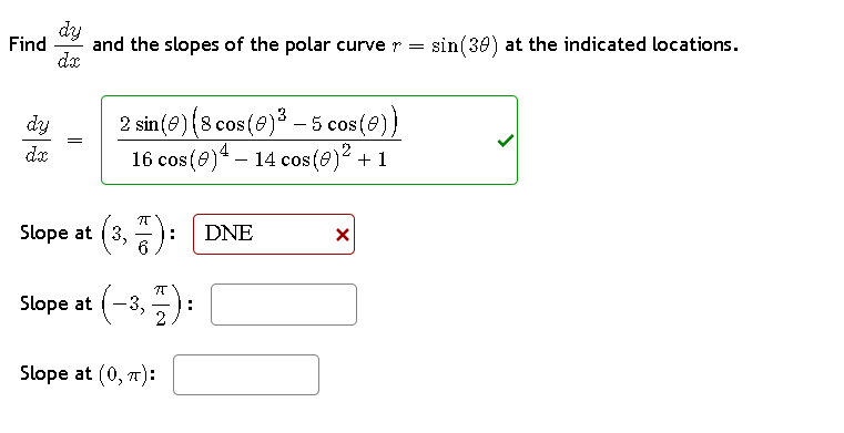 Solved Find dydx ﻿and the slopes of the polar curve | Chegg.com