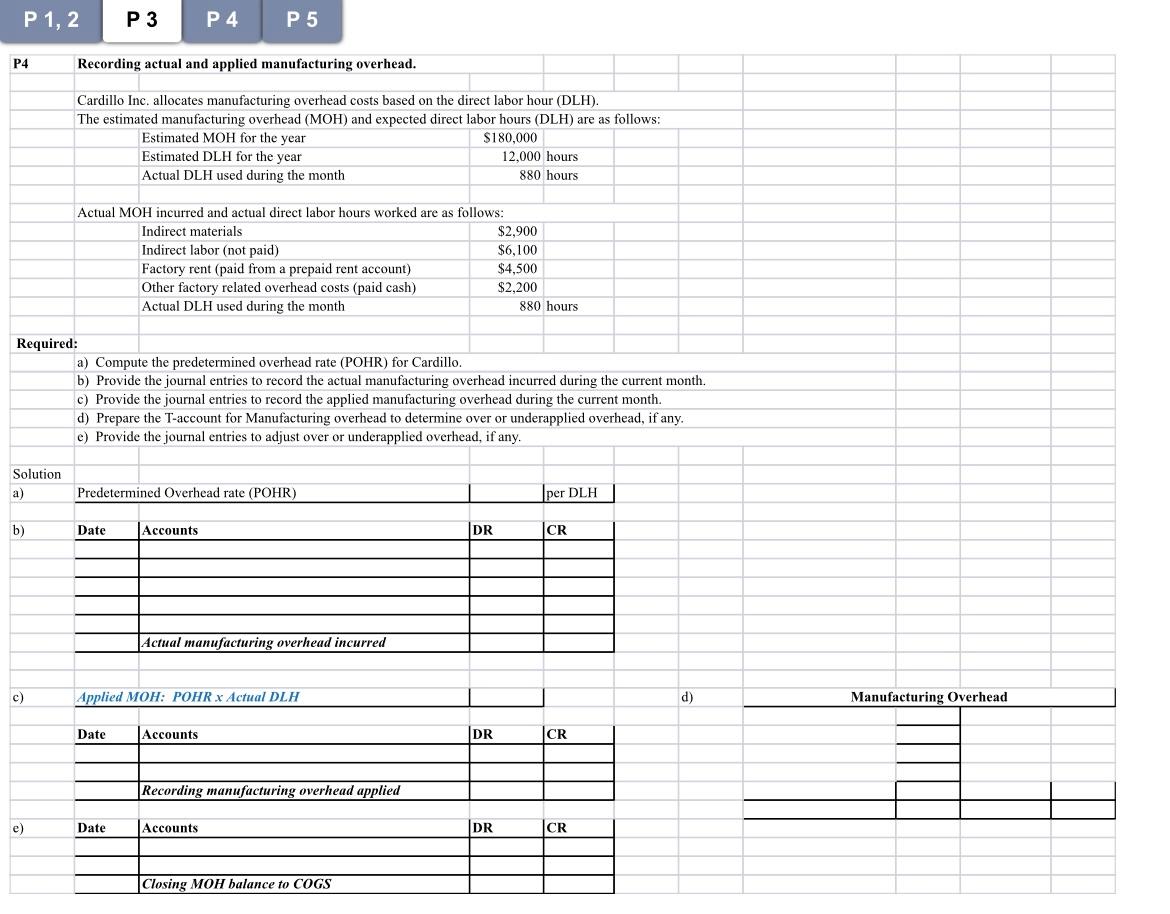 Solved Recording actual unapplied manufacturing overhead | Chegg.com
