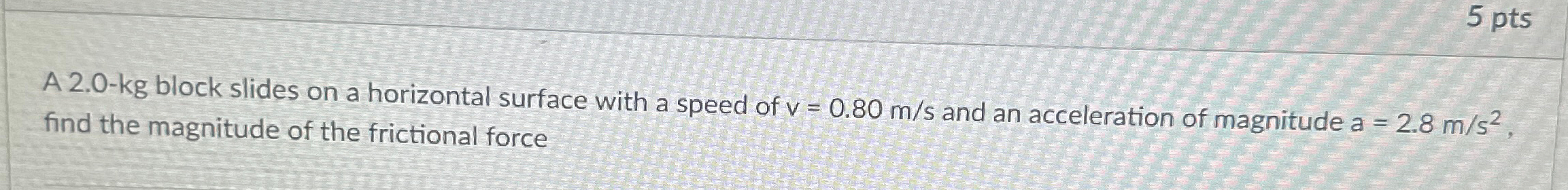 Solved A 2.0-kg block slides on a horizontal surface with a | Chegg.com