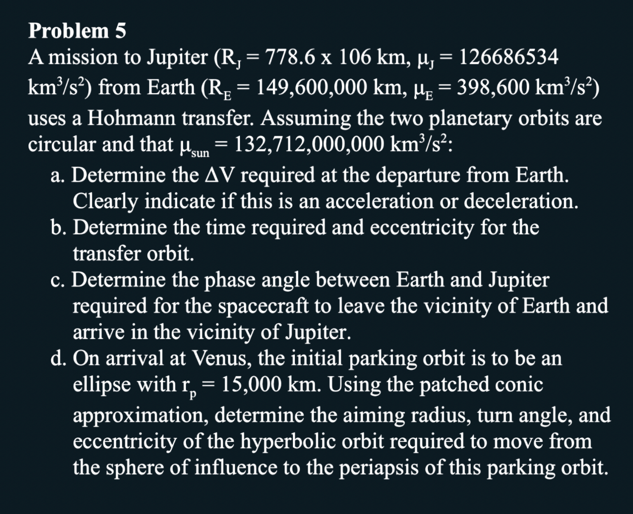 Solved Problem 5A mission to Jupiter | Chegg.com