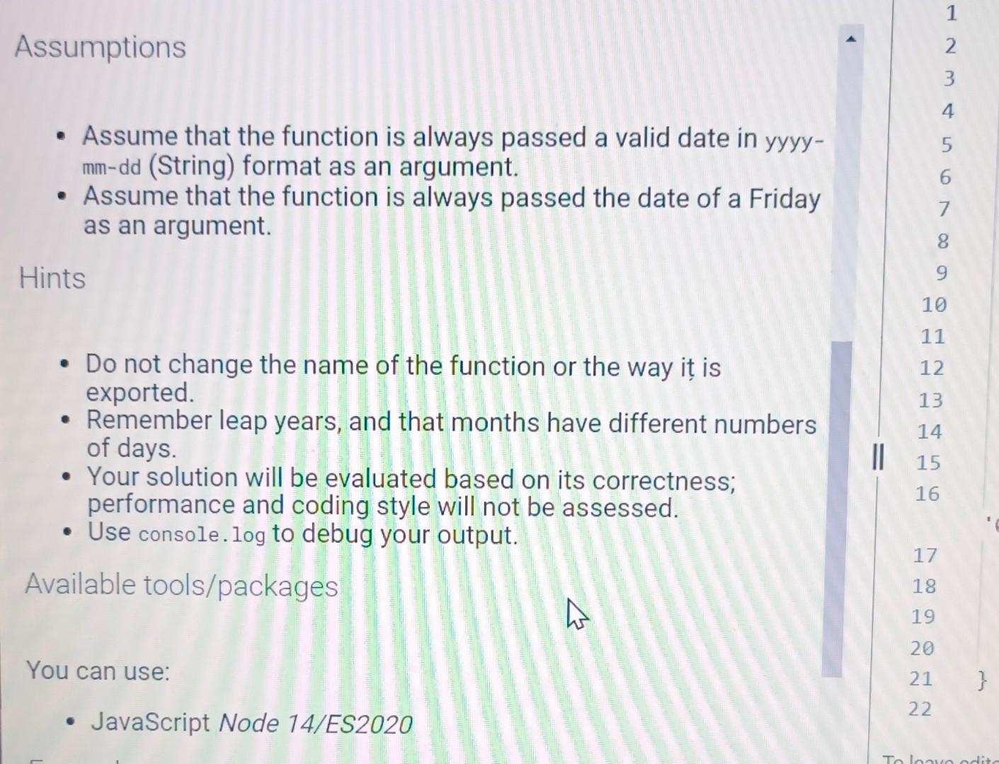 Solved Implement a generator of Fridays using JavaScript and | Chegg.com