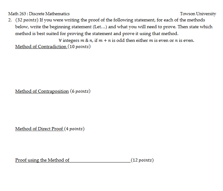Solved Math 263 ﻿: Discrete Mathematics Towson University | Chegg.com