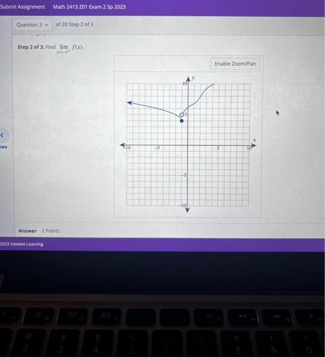 Solved Step 2 of 3: Find limx→−1+f(x). | Chegg.com