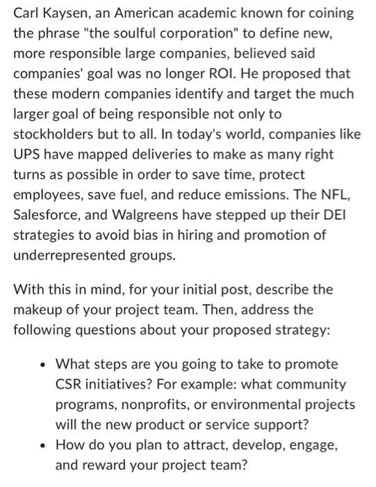 Solved Carl Kaysen, an American academic known for coining | Chegg.com