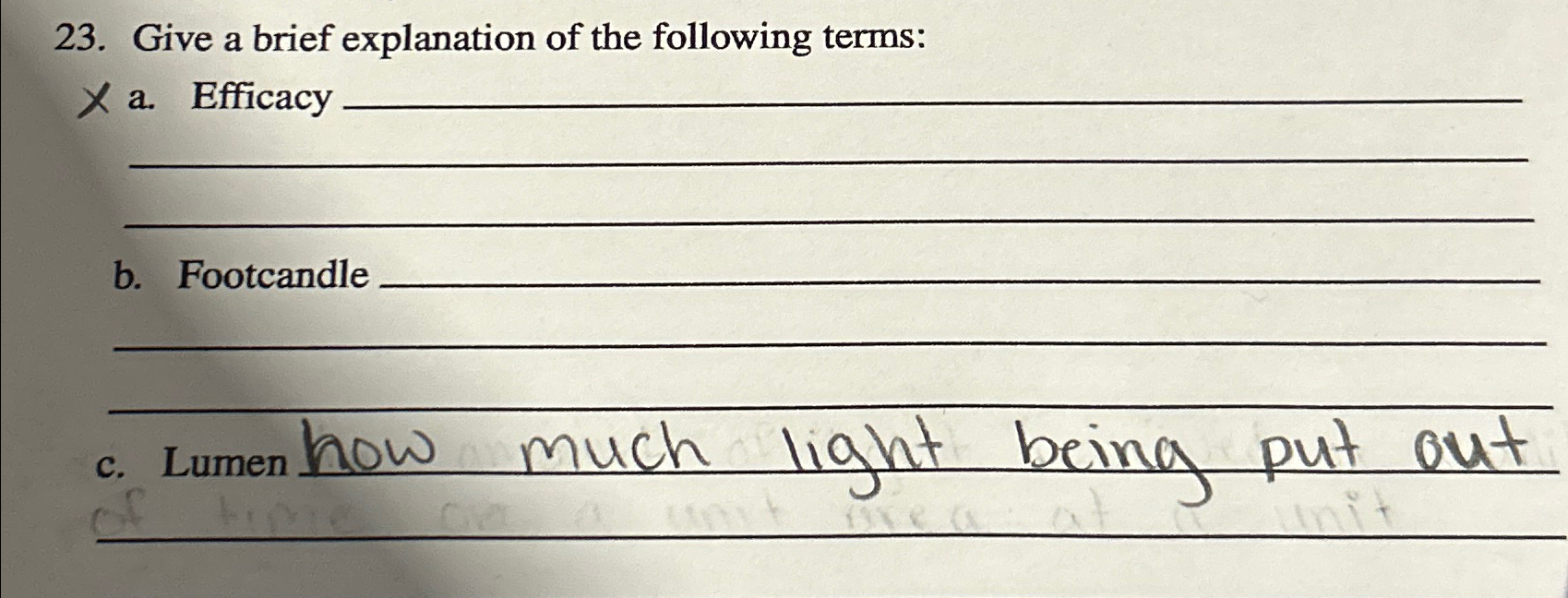 Solved Give a brief explanation of the following terms: ﻿a. | Chegg.com