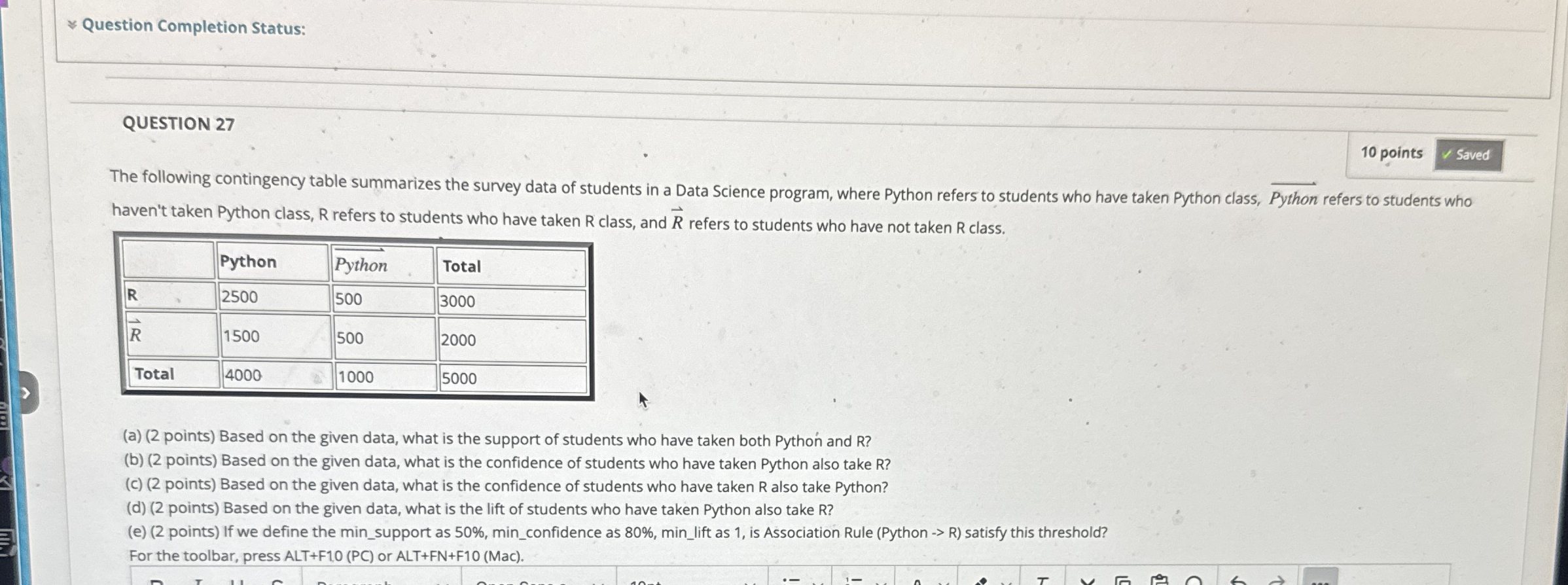 Solved Question Completion Status:QUESTION 2710 ﻿pointsThe | Chegg.com