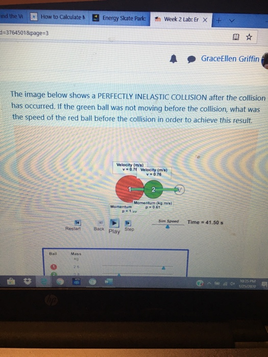 Solved The image below shows a perfectly inelastic collision | Chegg.com