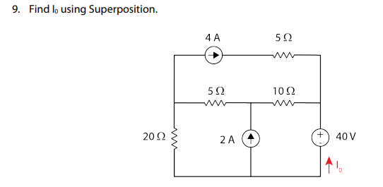 Solved Find I0 ﻿using Superposition. | Chegg.com