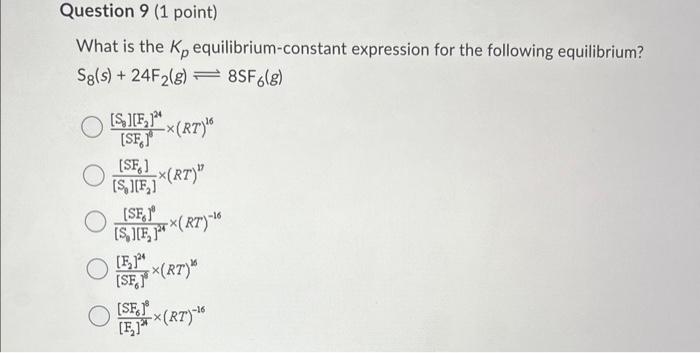 Solved What is the Kp equilibrium-constant expression for | Chegg.com