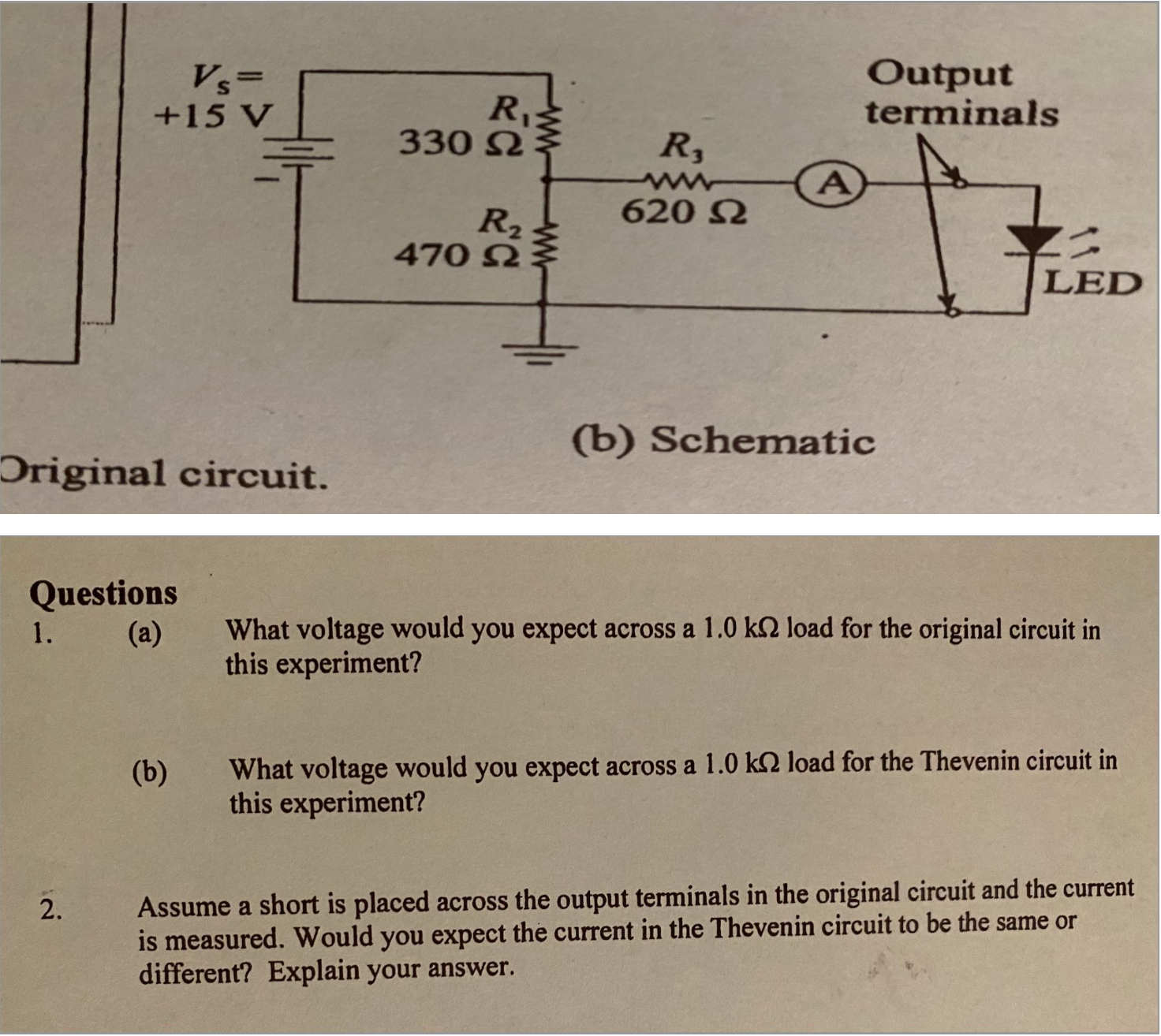 Solved (b) ﻿SchematicOriginal circuit.Questions(a)What | Chegg.com