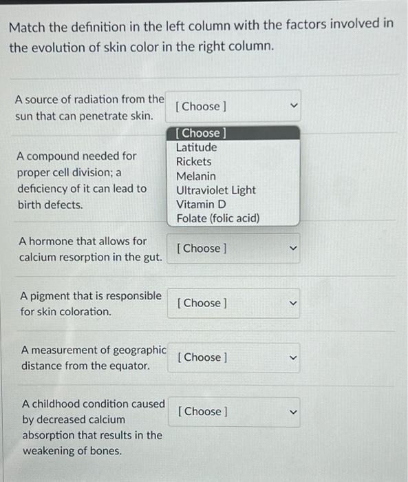 Solved Match the definition in the left column with the | Chegg.com