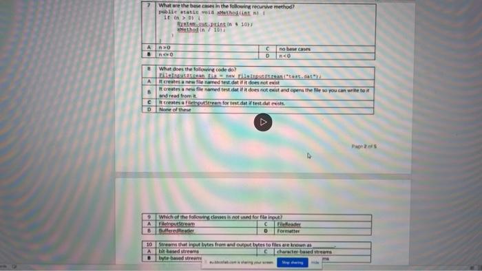 Solved 7 What are the base cases in the following recursive | Chegg.com