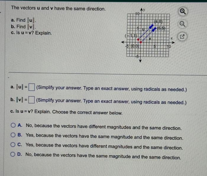 Solved The vectors \\( \\mathbf{u} \\) and \\( \\mathbf{v} | Chegg.com