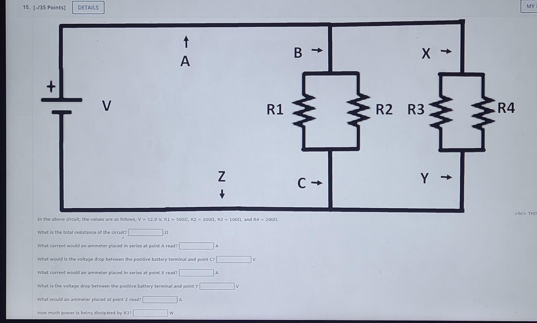 Solved In the above circuit, the values are as follows, | Chegg.com