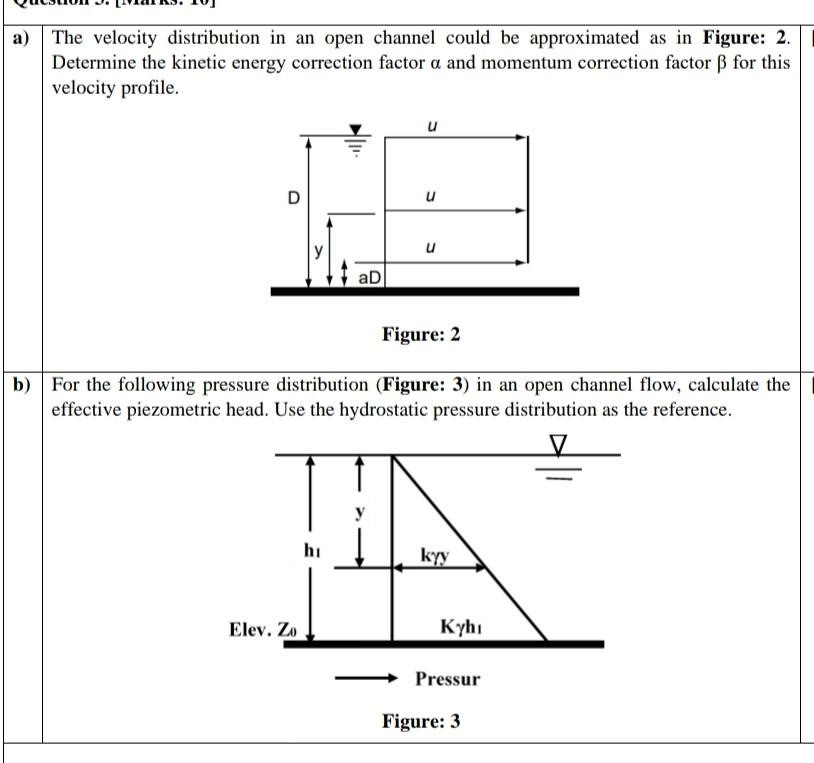 Solved The velocity distribution in an open channel could be | Chegg.com