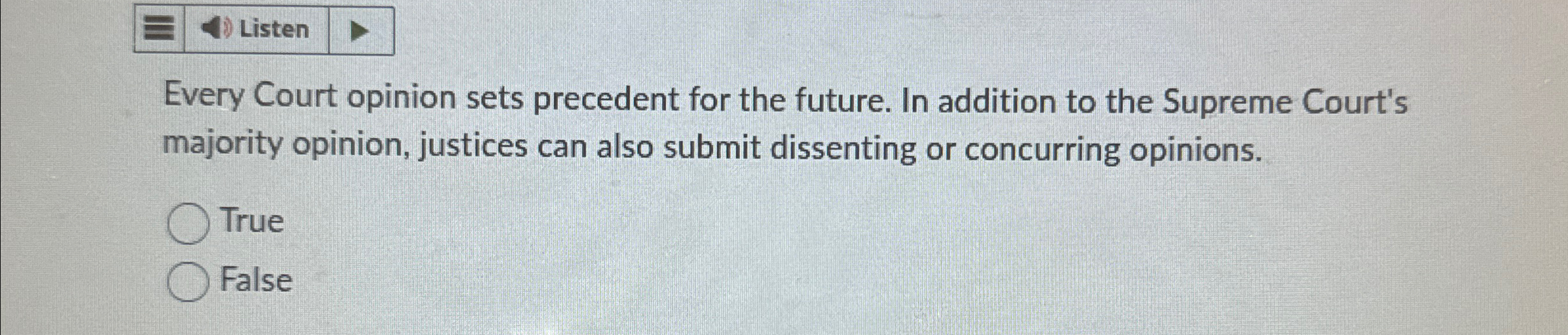 Solved Every Court opinion sets precedent for the future. In | Chegg.com