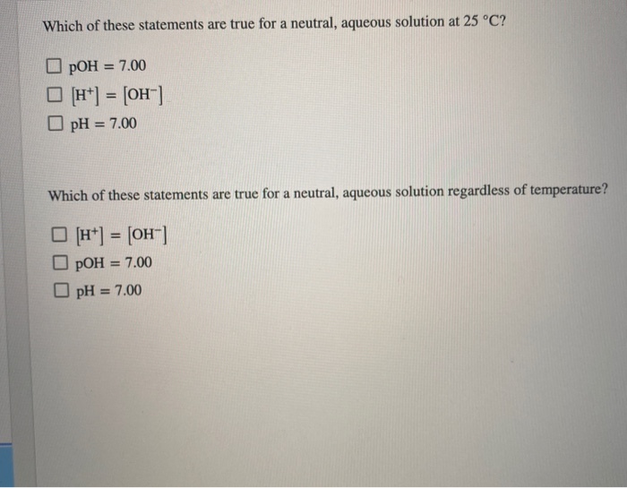 Solved Which of these statements are true for a neutral, | Chegg.com