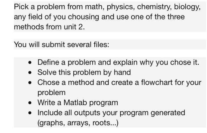 Solved Pick a problem from math, physics, chemistry, | Chegg.com