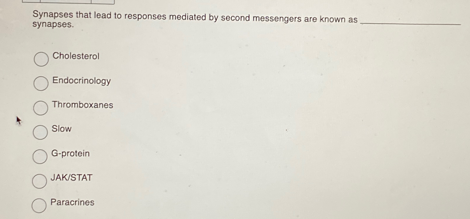 Solved Synapses that lead to responses mediated by second | Chegg.com