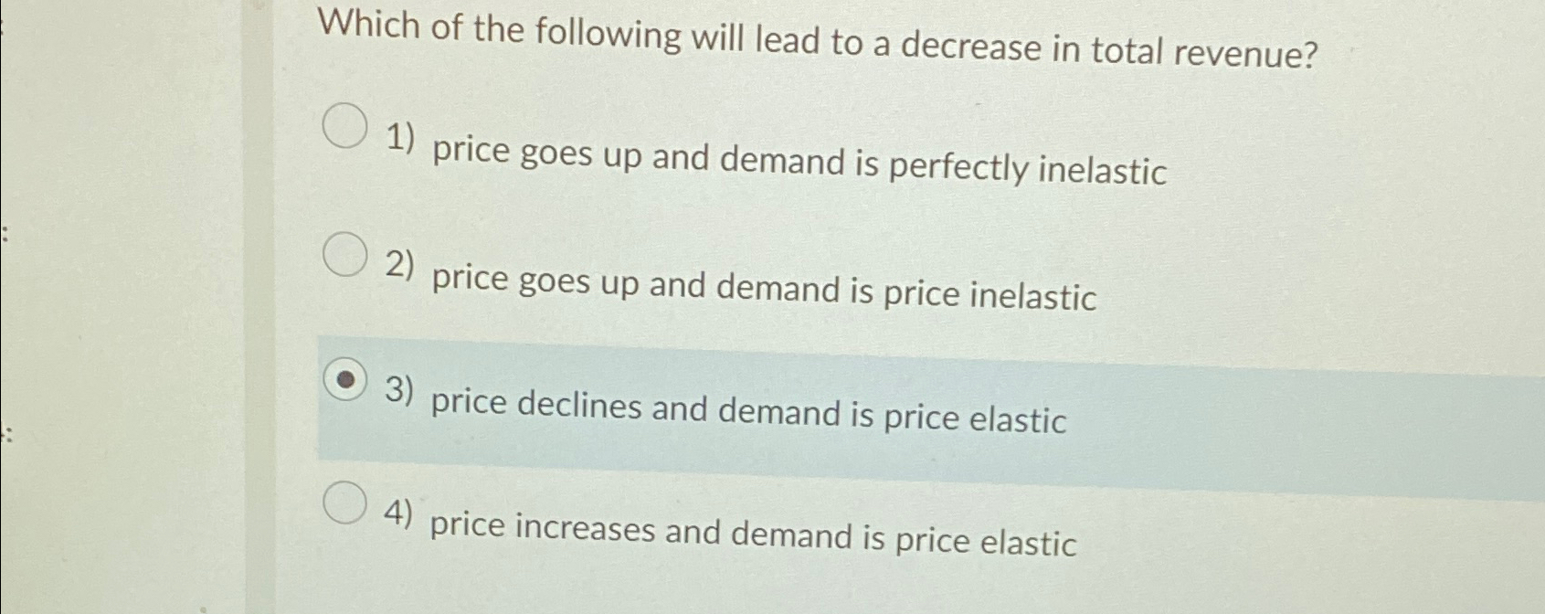 Solved Which Of The Following Will Lead To A Decrease In Chegg