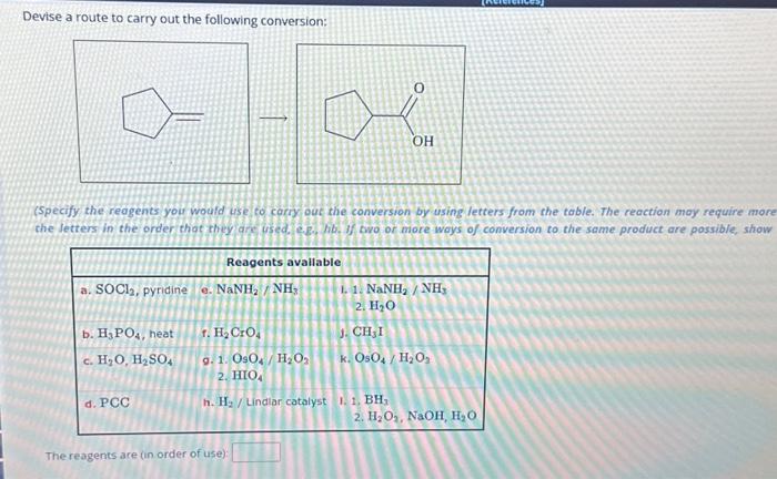 Solved Devise a route to carry out the following conversion: | Chegg.com