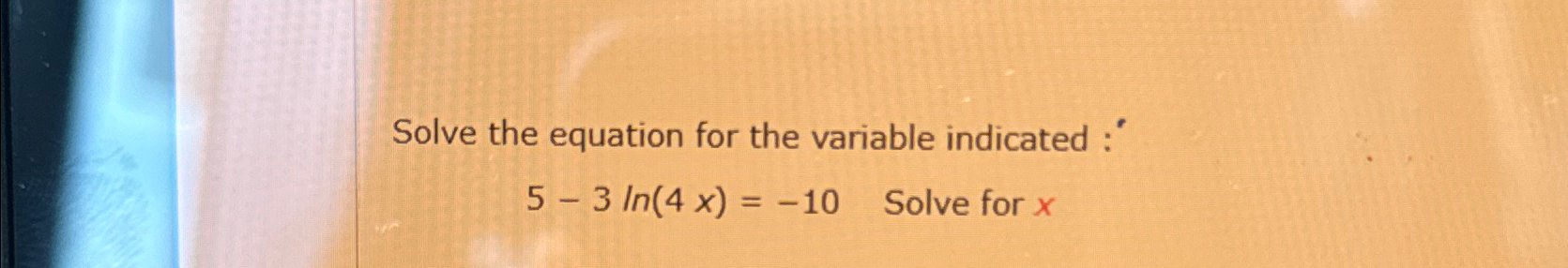 Solved Solve the equation for the variable indicated | Chegg.com