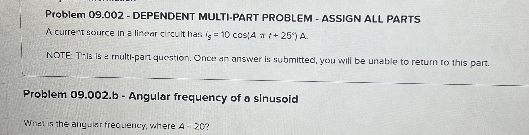 Solved Problem 09.002 - ﻿DEPENDENT MULTI-PART PROBLEM - | Chegg.com