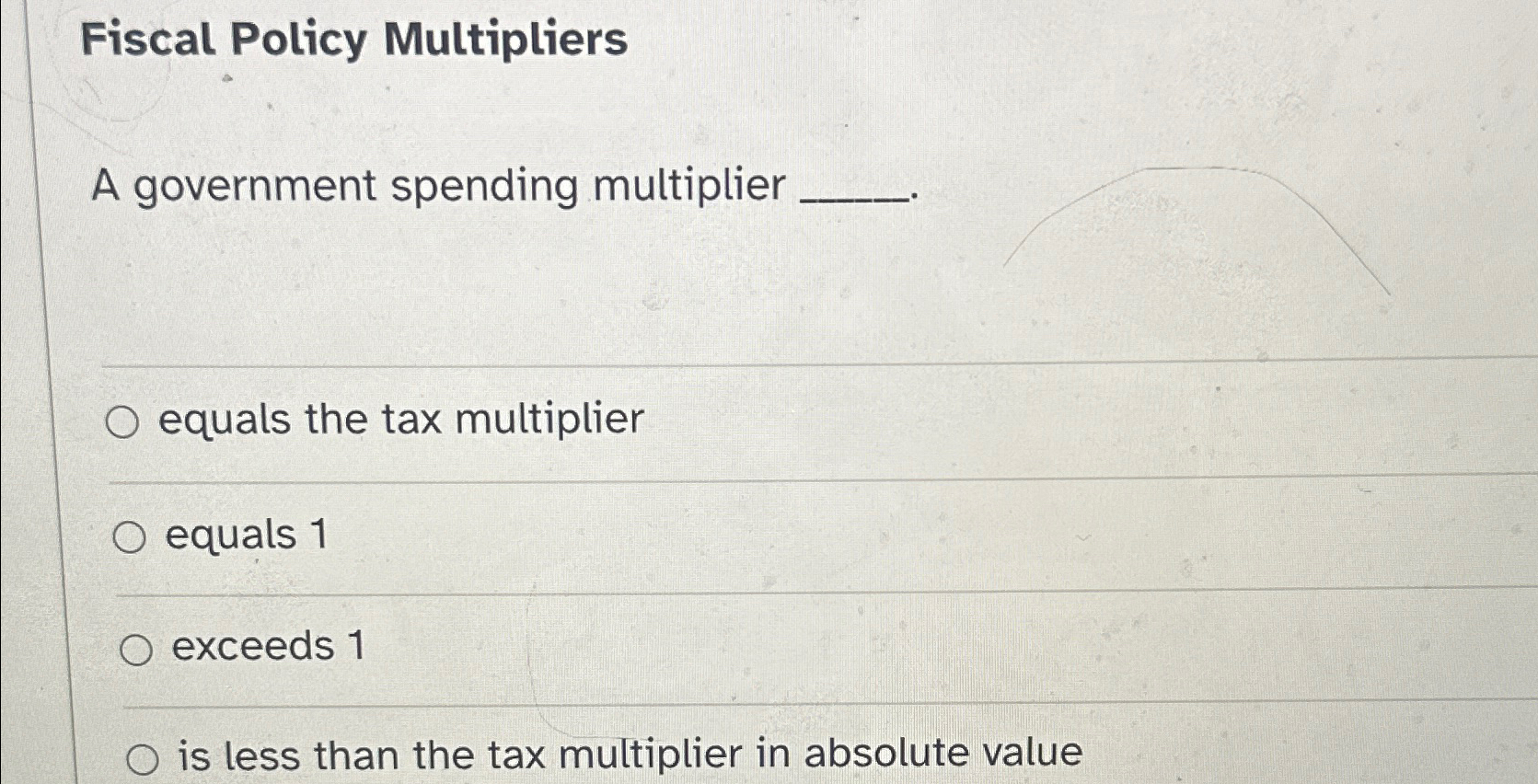 Solved Fiscal Policy MultipliersA government spending | Chegg.com