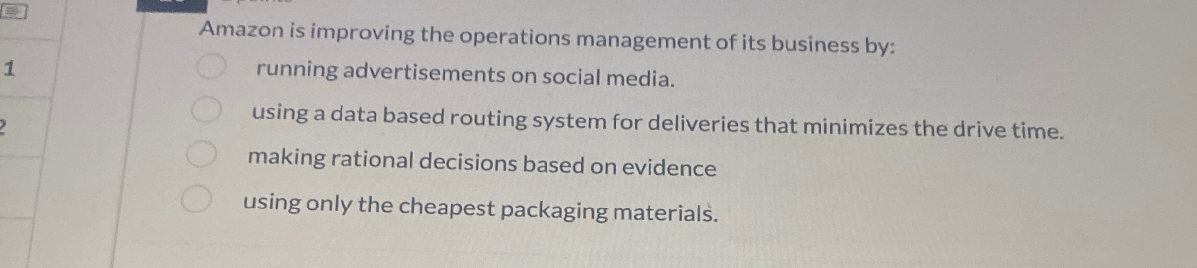 Solved Amazon is improving the operations management of its | Chegg.com